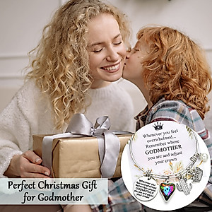 Godmother Gifts from Godchild Godmother Bracelets Godmother Christmas Gifts from Goddaughter Godson God Mother Charm Bangle Proposal Necklace Keychain Birthday Jewelry Gift Ideas for Godmother Women