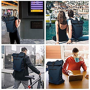 X RAY Expandable Roll Top Waterproof Trendy Backpack With Laptop Pocket, One Size, Navy