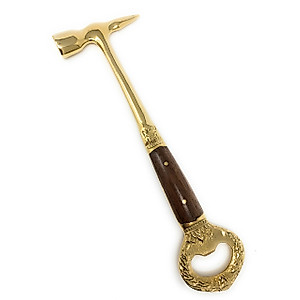 Madison Bay Company Polished Brass Ice Pick, Hammer and Bottle Opener, 3 In 1 Bar Tool, 7.25 Inches Long