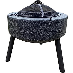 LEAYAN Garden Fire Pit Grill Bowl Grill Barbecue Rack Fire Pit Outdoor fire Pit Table, 23-inch Villa Courtyard Wood Burning fire Pit, Used for Outdoor Cooking and Barbecue