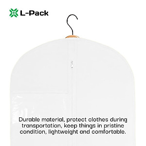 Kids Garment Bag, 30inch x 18inch White Breathable Clothes Cover for Baby Toddler and Child Garment Bag for Kids suit, Kids Garment Bags For Travel (WB1)