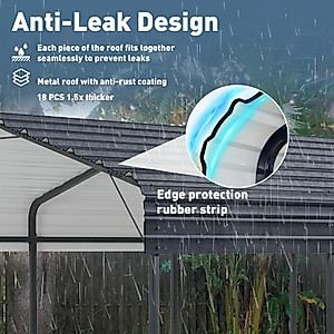 SUNBURY Carport 10 x 20 ft Heavy Duty Metal Carport Canopy with Galvanized Steel Roof, Outdoor Garage Car Shelter Shade for Car, Truck and Boats, Grey