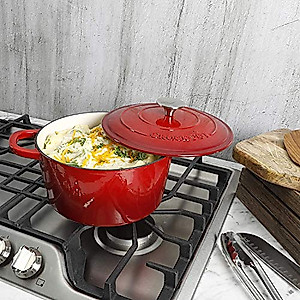 Crock-Pot Artisan Round Enameled Cast Iron Dutch Oven, 3-Quart, Gradient Red