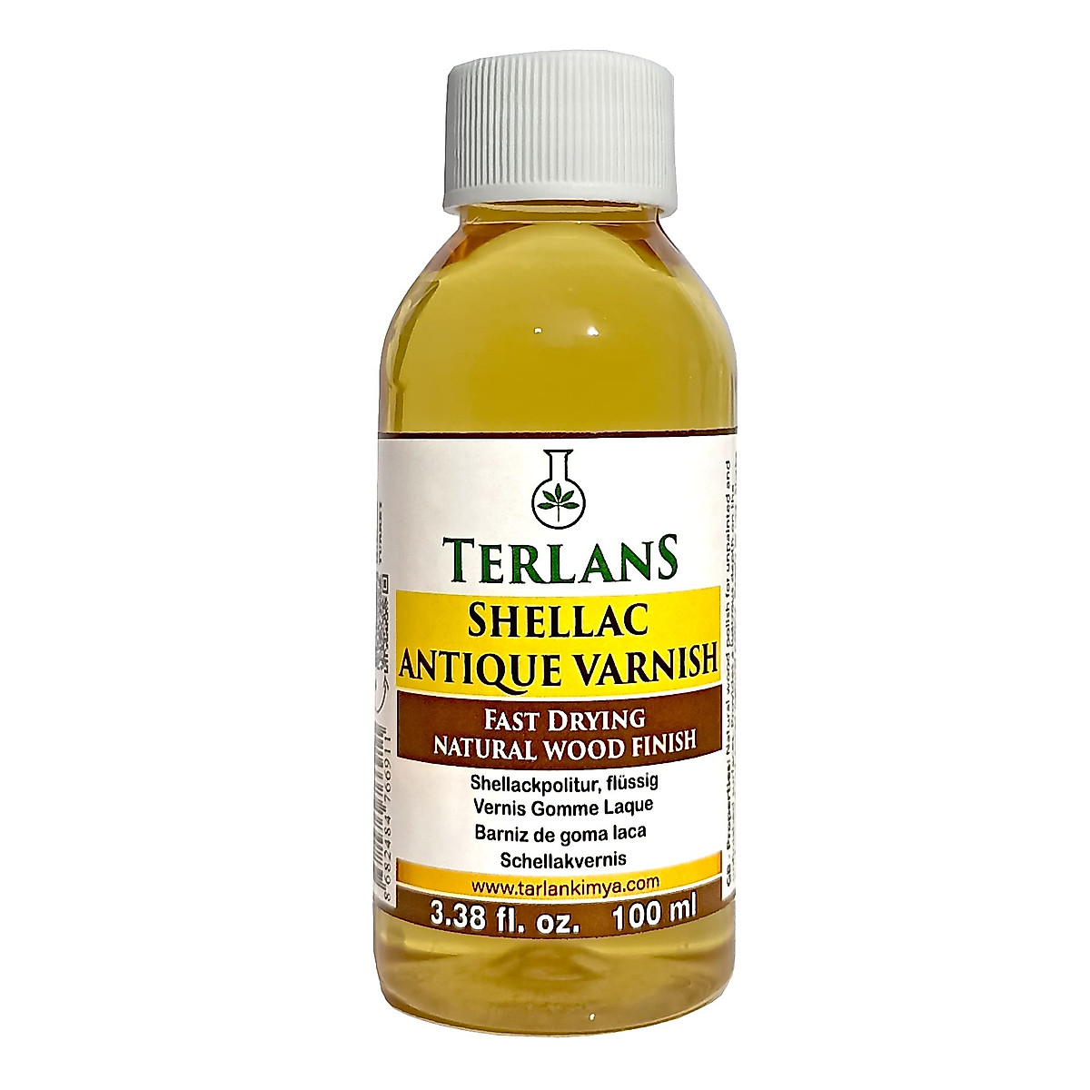 TERLANS Shellac Liquid Blonde 3.38 fl oz (100 ml) Antique Varnish for Musical Instruments and furnitures