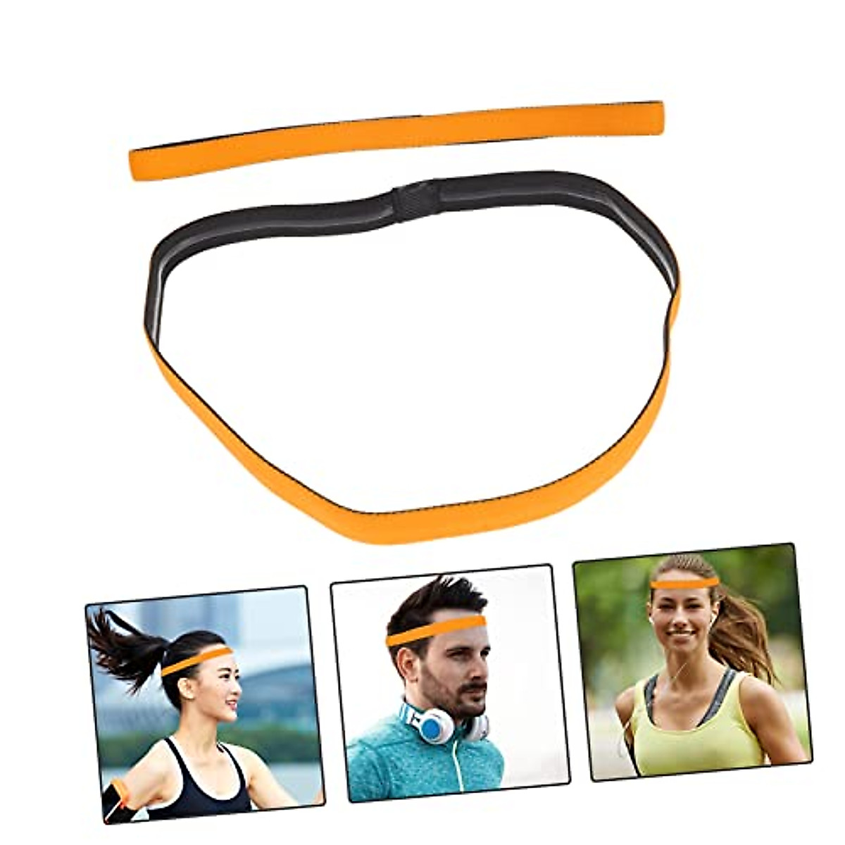 Unomor 2pcs Antiperspirant Sports Headband Sweat Headband scrunchies for Women Football Sweatband Workout White Soccer Ball Running Headbands Fitness Comfortable Supplies Polyester