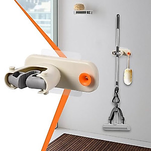 Broom And Mop Holder | Adhesive Garden Tool Organizer Rack | No Drilling Tool Holder for Broom, Mop, Shovel, and Towel Storage Solutions for Home and Garden Organization