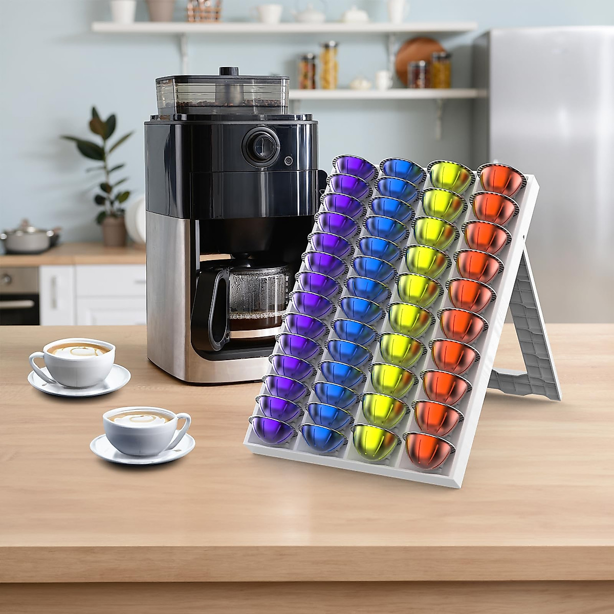 Coffee Pod Storage Holder Drawer Organizer for Nespresso Vertuo Capsule, Holder Tray Storage for Nespresso Pod, Compatible with 40 7.77fl oz or 56 1.35fl oz Pods for Kitchen Drawer, Office Countertop.