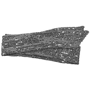 HI-party Small scarf with fashionable sequins for decoration (Silver), General size