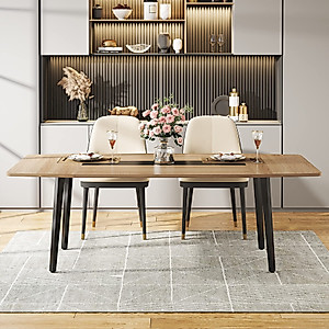 Tribesigns 6FT Conference Table, 70.86L x 35.43W x 29.52H Inches Boat Shaped Meeting Table, Modern Seminar Table for Office Meeting Conference Room (Light Wood Grain, 6ft)