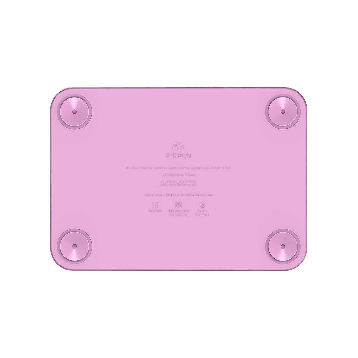 Dr. Betty’s - Food Grade Silicone Placemat/Play Mat with Super Suction and Raised Edges to Contain Messes for Babies + Toddlers + Kids | Non-Slip, Dishwasher Safe (Lavender)