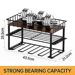HOYRR Power Tool Organizer, Drill Holder Wall Mount, Garage Tool Organizers With 5 Drill Holders, Heavy Duty Tool Shelf With Basket, Perfect Tool Organizer Gift for Father