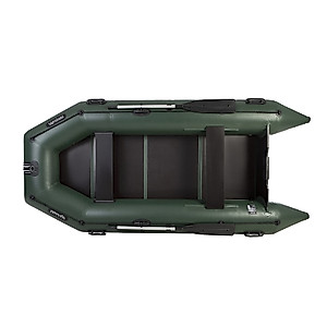 Perun Outdoors LT-330MVE 4 Person Durable PVC Inflatable Motor Boat 330cm (10'10") with Foot Air Pump and Carry Bag