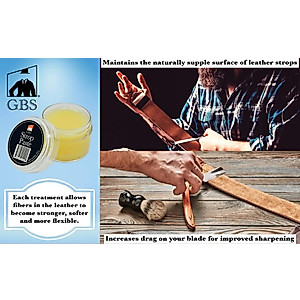 G.B.S Leather Razor Strop Handmade Grain Leather, Dual Swivel Clip and Handle And Strop Paste 2n1