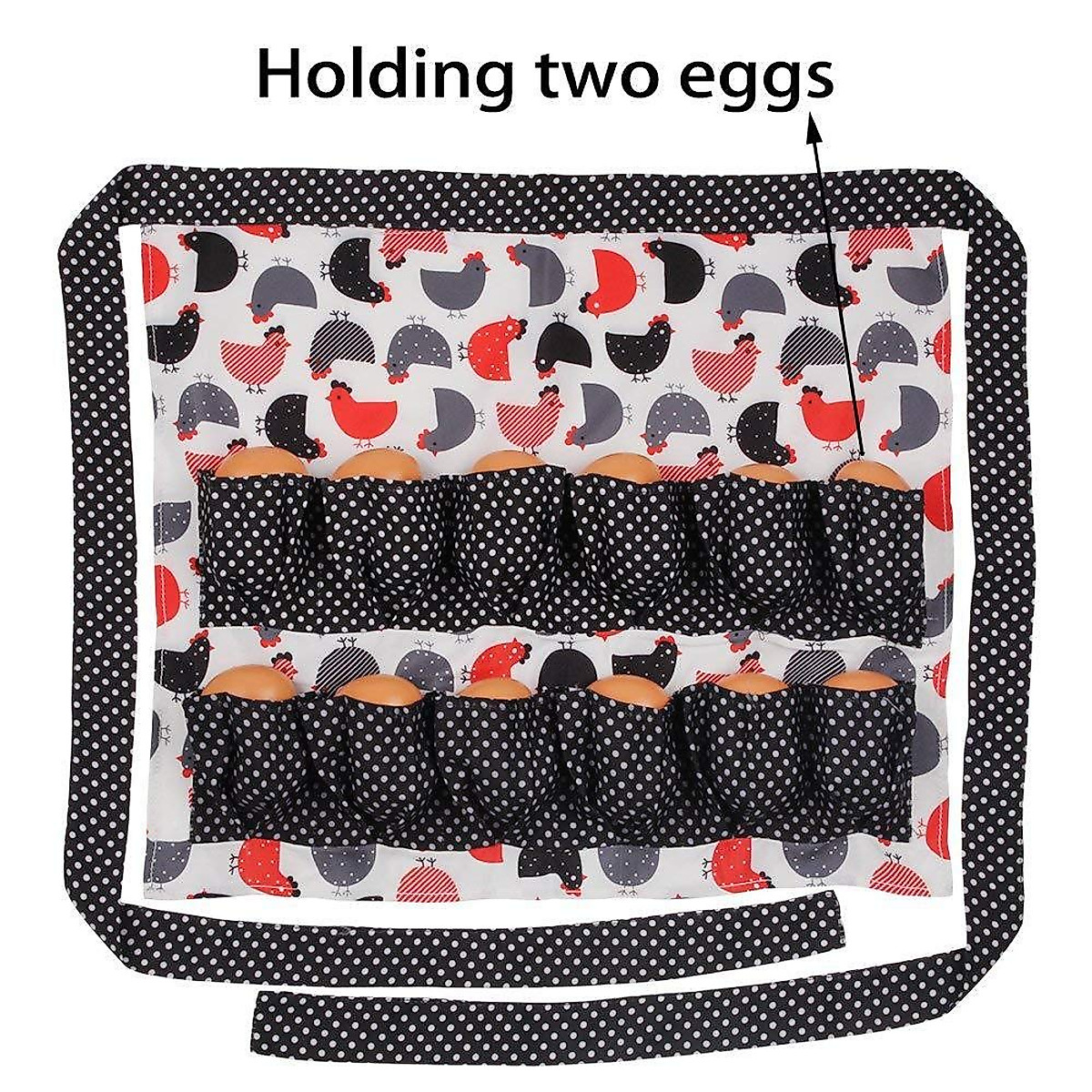 Sefiron Chicken Egg Collecting Apron,12 Deep Pockets for Hense,Duck,Goose Eggs