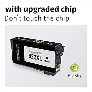 OA100 822XL Remanufactured Ink Cartridge Replacement for Epson 822XL 822 XL Work for Workforce Pro WF-3820 WF-4830 WF-4820 WF-4833 WF-4834 Printer (2 Black)