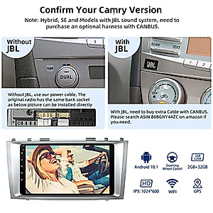 Android 12 Car Radio for Camry 2006-2011, 9 Inch Head Unit Car Stereo with IPS HD Touch Screen, Wireless CarPlay, Android Auto, GPS, WiFi, Backup Camera, SWC, Bluetooth 5.2, 2+32GB Toyota Camry Radio