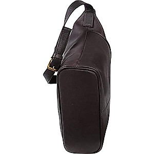 Le Donne Leather Two Slip Pocket Shoulder Bag (Black)