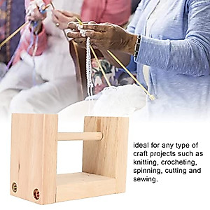 Emoshayoga Yarn Ball Holder, Widely Used Crochet Yarn Holder Solidwood Easy Assembly Rotatable Sturdy Durable for Sewing
