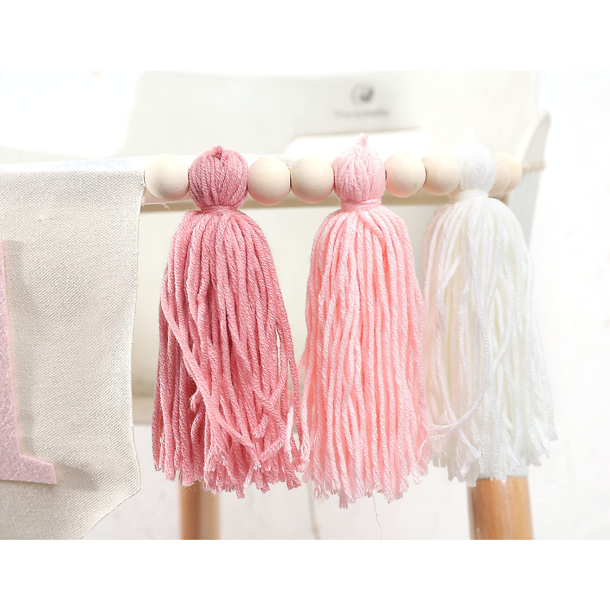 1st Birthday High Chair Banner,Pink Tassel Theme Banner For Girl,1st Birthday Photo Backdrop,Wall Hangings Decorative for Kids Bedroom Nursery Party Holiday Classroom Decoration (pink)