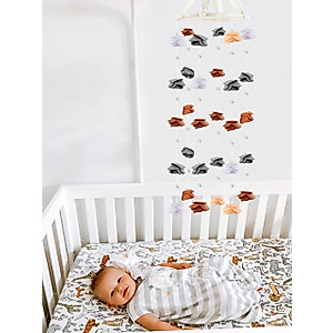 Baby Mobile for Crib, Felt Rose Flower Crystals Pearls Mobile Nursery Mobile for Boys Girls Boho Nursery Decor Soothe Toy Baby Shower Set for Infant Bedroom Hanging Decoration Toy