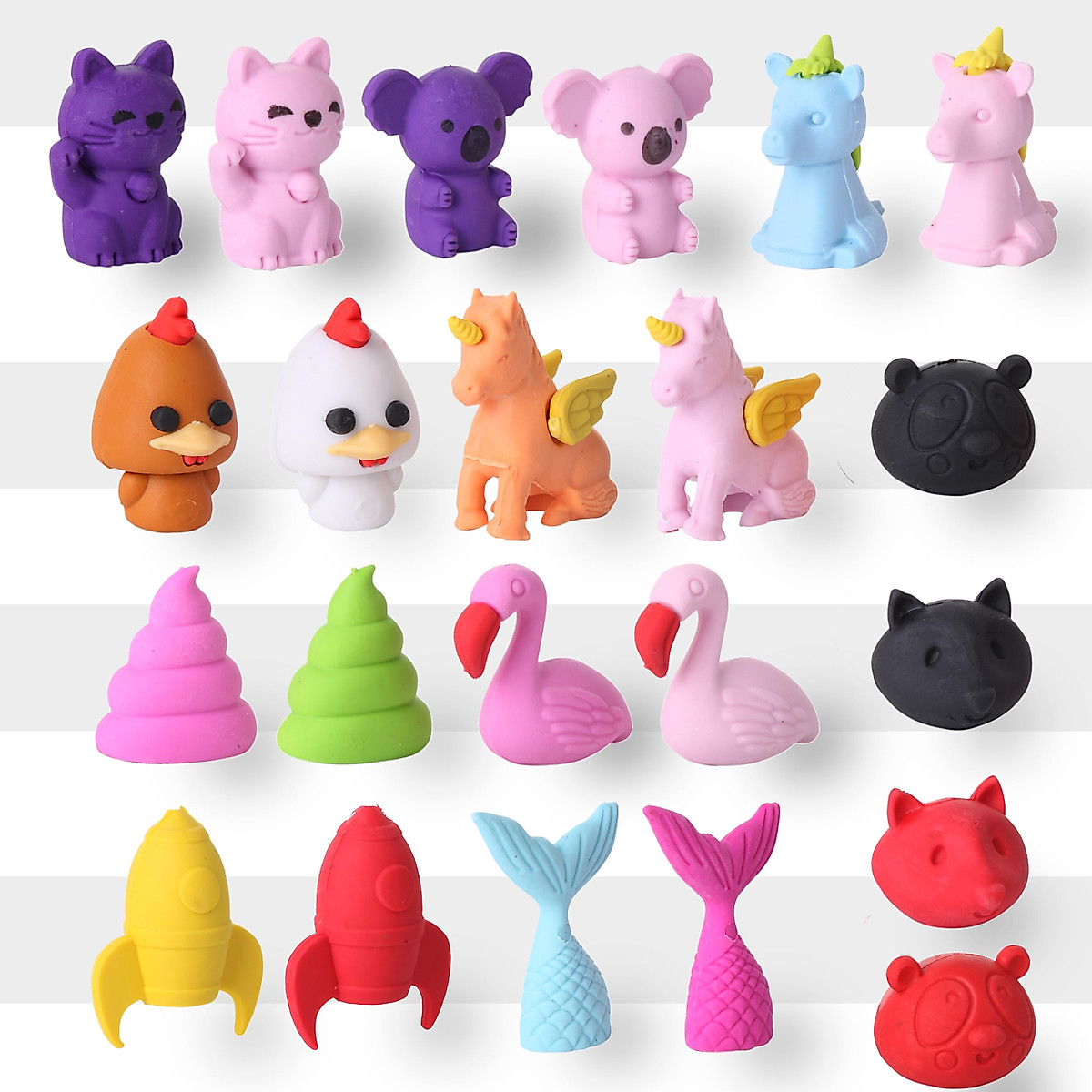 Mr. Pen- Animal Topper Erasers, 22 Pack, 8 Pack Take Apart Animal Erasers, Pencil Toppers, Pencil Erasers Toppers for Kids, Eraser Tops, Cap Erasers for Pencils, Fun Erasers Kids, Easter Egg Fillers