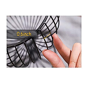 MAYITBE Wine Glass Decor Fruit Basket Round Tiered Wire Basket Snacks Candy Storage Fruit Container Basket Vegetable Rack Wine Glass Cork Holder Restaurant Decor(Black A)