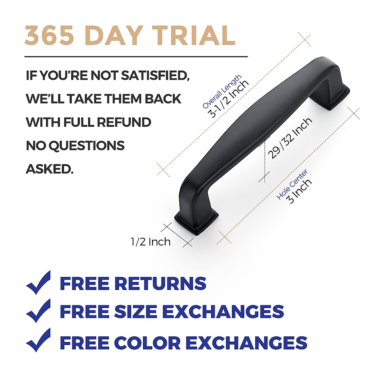 Ravinte 15 Pack Solid 3 Inch Kitchen Cabinet Handles Matte Black Cabinet Pulls Black Drawer Pulls Kitchen Cabinet Hardware Kitchen Handles for Cabinets Cupboard Handles Drawer Handles