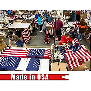 This 3x5 ft American Flag Outdoor The Strongest, Longest Lasting, 3x5 ft. 100% Made in USA Embroidered Stars Sewn Stripes Brass Grommets Foot Heavy Duty Nylon…