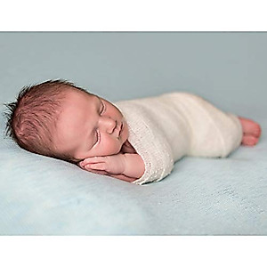 Outgeek Newborn Baby Photography Props 2 Pcs Long Ripple Wrap Newborn Props Baby Photo Props DIY Newborn Photography Wrap (White and Light Brown)