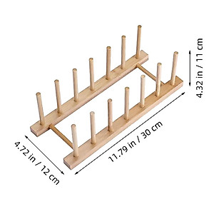 NUOBESTY Sewing Storage Rack Embroidery Thread Rack Thread Spool Rack Thread Storage Rack Thread Spinner Organizer Crochet Yarn Ball Holder Spool Holding Rack Horizontal Tool Wood
