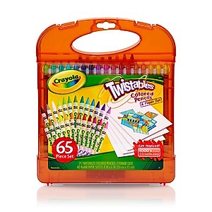 Crayola Twistables Colored Pencils Set (65ct), Kids Drawing Kit, Portable Art Case, Kids Colored Pencils, Stocking Stuffers