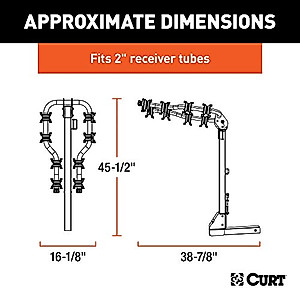 CURT 18064 Premium Trailer Hitch Bike Rack Mount, Fits 2-Inch Receiver, 4 Bicycles , Black