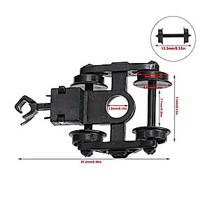 12pcs Model Train Bogie 1:160 N Scale 33" Plastic Wheels Model Railway Accessories (N Scale)