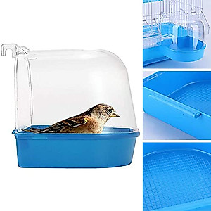 Tfwadmx Bird Cage Bath Parrot Bath Box Accessory Supplies Hanging Bathing Tub for Small Birds Canary Budgies Cockatiel Lovebirds