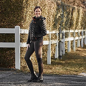 HORZE Holly Womens Fitted Padded Equestrian Horse Riding Winter Jacket - Black - 8/10