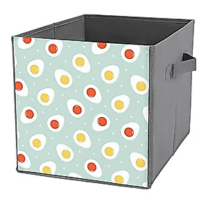 Boiled Eggs Collapsible Storage Bins Basics Folding Fabric Storage Cubes Organizer Boxes with Handles