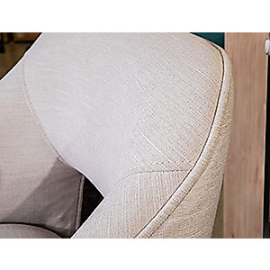 Signature Design by Ashley Tallenger 25" Upholstered Swivel Counter Height Bar Stool, 2 Count, Beige & Dark Brown