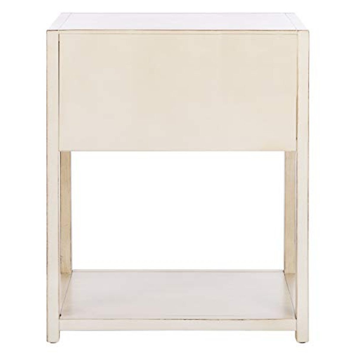 Safavieh Home Collection Yudi Antique White and Gold 1-Drawer Nightstand