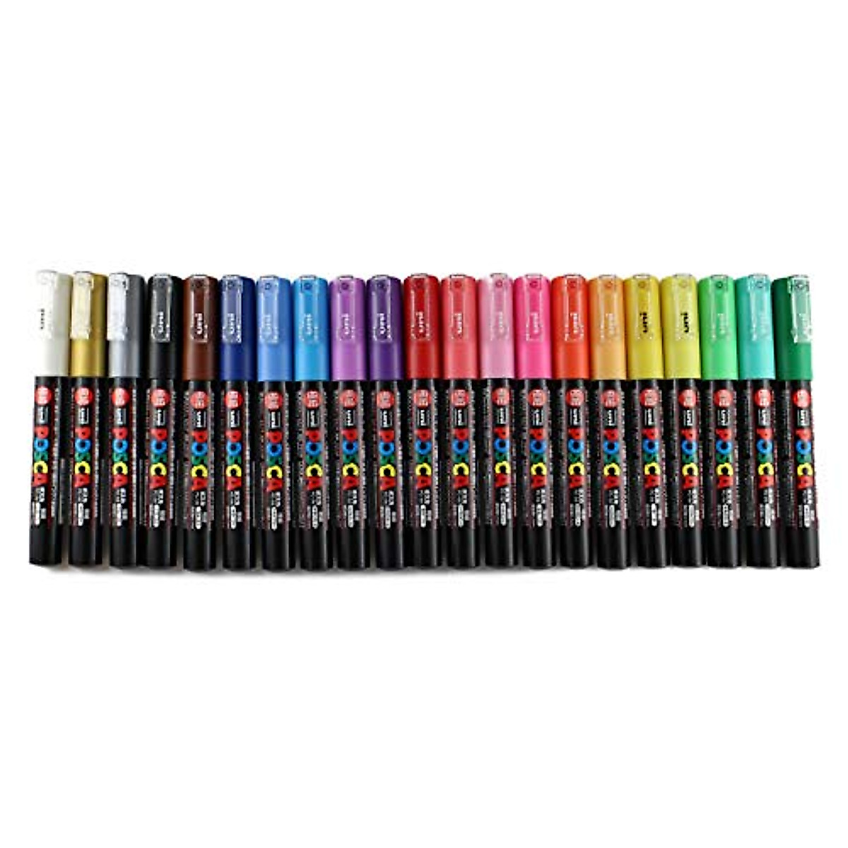 Posca Paint Marker Pen 21 Colors set Extra Fine Point (PC-1M),w/ japanese stationery original pan case (PC-1M21C)