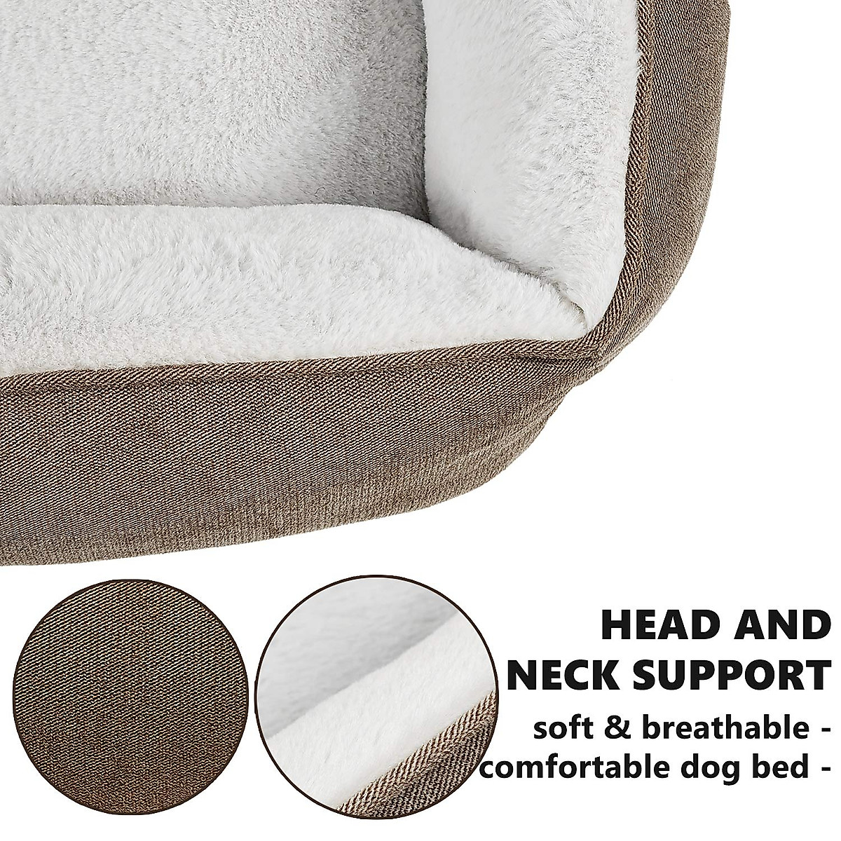 Durable Dog Bed Machine Washable Medium Dog Bed Square, Comfortable Puppy Dog Bed Medium