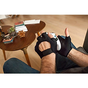 Foamy Lizard Gaming Grip Gloves Hexotech Pro Gamer Anti-Sweat Fingerless Tactical Gloves for Controller Grip for Xbox Series X, PlayStation 5 Dualsense (Pair of Gloves) SM