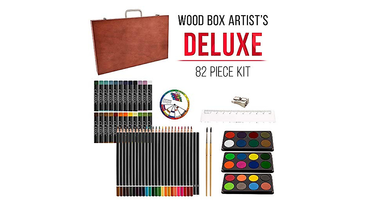 U.S. Art Supply Deluxe 82-Pc Art Set: Watercolor, Pastels, Pencils