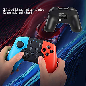 Controller für Nintendo Switch, STOGA Wireless Controller with Rechargeable Battery, Gamepad Joystick für Switch mit 6-Achsen Turbo Dual Shock Gyro Achse (Rot& Blau)