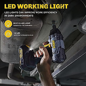 RIDA Cordless Impact Driver Kit,180N.m. 20V Impact Drill Driver Set 1/4" All-Metal Hex Chuck, 0-2800RPM Variable Speed, 2.0Ah Battery & Fast Charger, 25 Pcs S2 Bits &Tool Bag New Year Gift