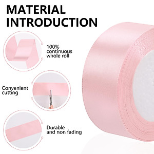 1-1/2 inch Light Pink Ribbon,25 Yards Light Pink Fabric Ribbon for Gift Wrapping,Crafts,Flower Bouquet,Bows Making,Balloons,Wedding,Birthday Party,Baby Shower Decoration