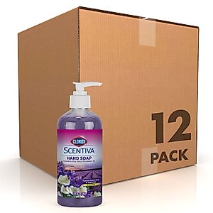 Clorox Scentiva Liquid Hand Soap Tuscan Lavender & Jasmine 14 oz Liquid Hand Wash with Aloe Vera & Vitamin B5 Bleach-Free Scented Hand Soap for Kitchen or Bathroom (Pack of 12)