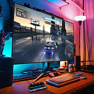 BTXETUEL Mini 4-Key Select-All Cut Copy Paste Macro Pad Ctrl A X C V Shortcut One Handed Keyboard RGB Gaming Mechanical Keyboard OSU Keypad Programmable Keyboard for Working and Gaming. (Black)