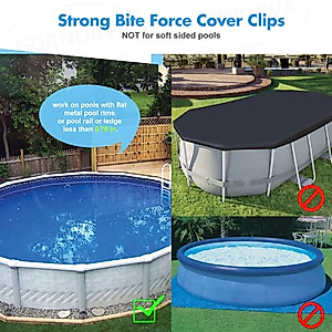 GORNORVA 30 PCS Swimming Pool Above Ground Winter Cover Clips Secure Your Winter Pool Cover Attaches to Top Rail Wind Guard Clips Multifunctional Metal Clips Towel Clips Spring Clamps