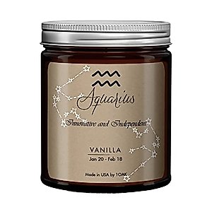 1OAK Aquarius Candle - Zodiac Candle - Aquarius Gifts for Women - Zodiac Gifts - Astrology Gifts for Women - February Birthday Gifts for Women - Aquarius Birthday Gifts