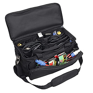 ProX MANO Utility Carry Hand Bag Organizer with Dividers For Cables, LED Lighting, Tools, Mics, and Accessories - PVC Lined Interior Framing - Soft Padding - Fiberboard Bottom - XB-P12